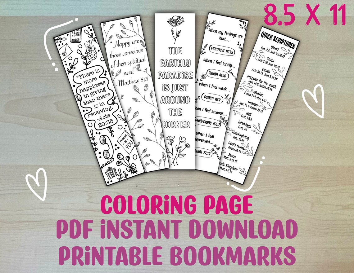 JW Bookmarks Coloring Page, PDF, Jehovah's Witness, Digital Download ...