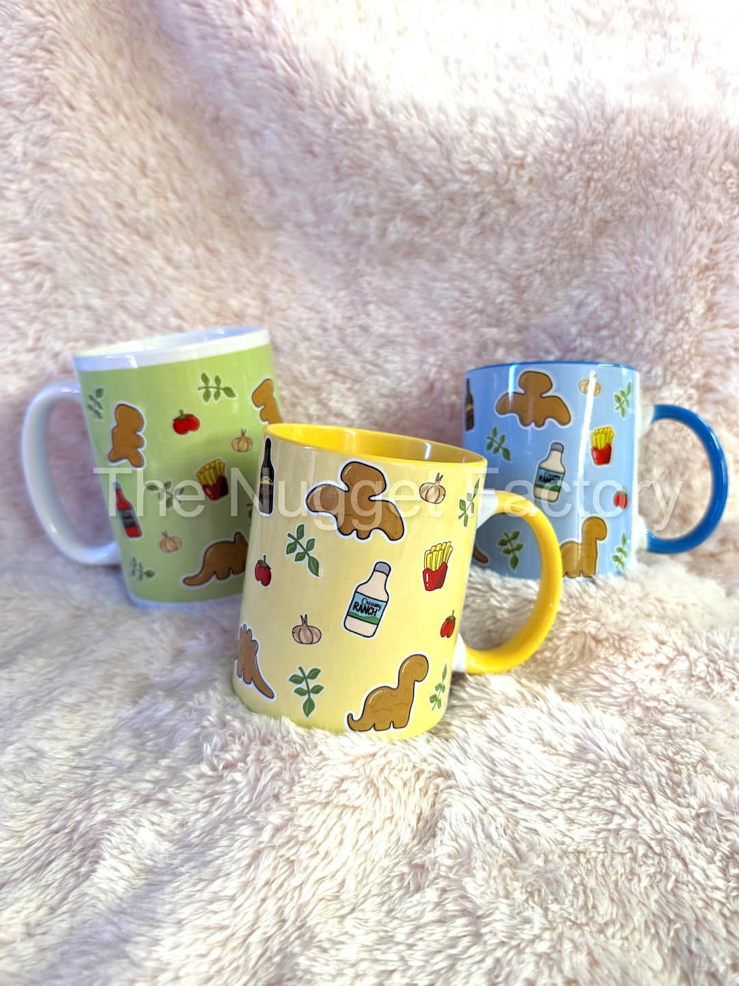 Dino Nugget Coffee Mug, Dinosaur Chicken Nugget Tea Cup, Personalizable ...