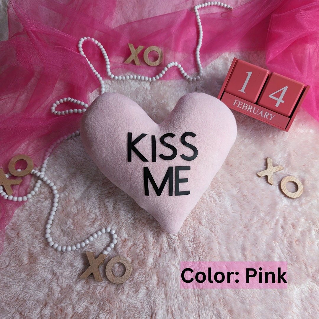 Large Custom Candy Heart Pillows, Conversation Heart Plushies, Personalizable Valentines Day ...