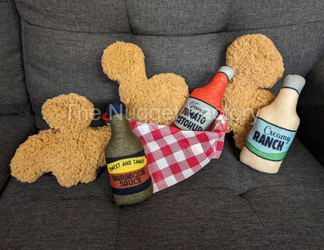 TWO Pack Mini Dino Nug & Sauce Plush, Small Dinosaur Nugget Toy, Tiny ...