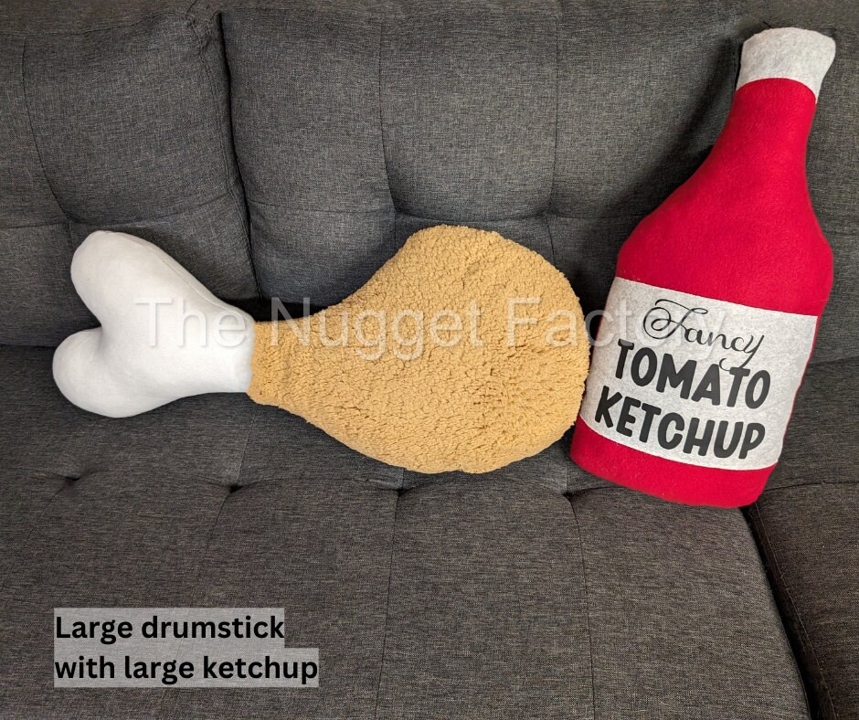 Drumstick Couch Pillow, Chicken Wing Plushie, Fried Chicken Stuffed ...