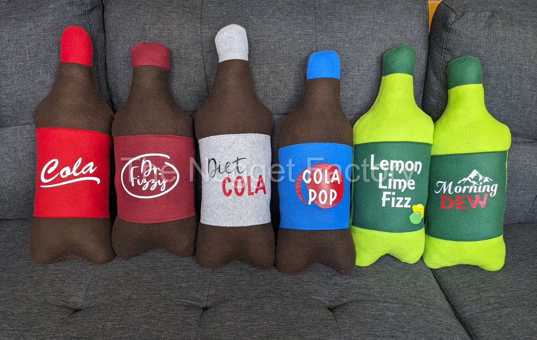Soda Pop Plushies, Soft Drink Pillows, Cola Stuffies, Drink Stuffy ...
