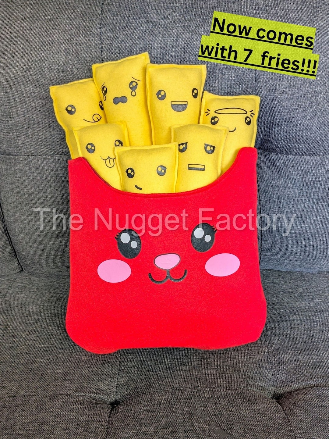 Large French Fry Inspired Plushie, Customizable Toys, Removable Fries ...