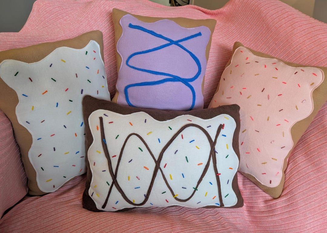 Large Toaster Pastry Pillow W Sprinkles, Toaster Plushie, Dopamine ...