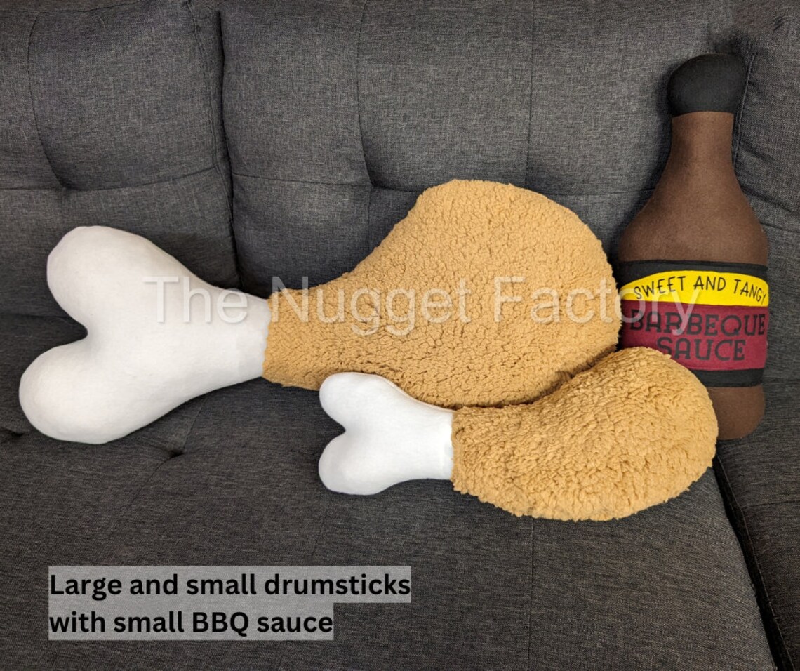Drumstick Couch Pillow, Chicken Wing Plushie, Fried Chicken Stuffed ...