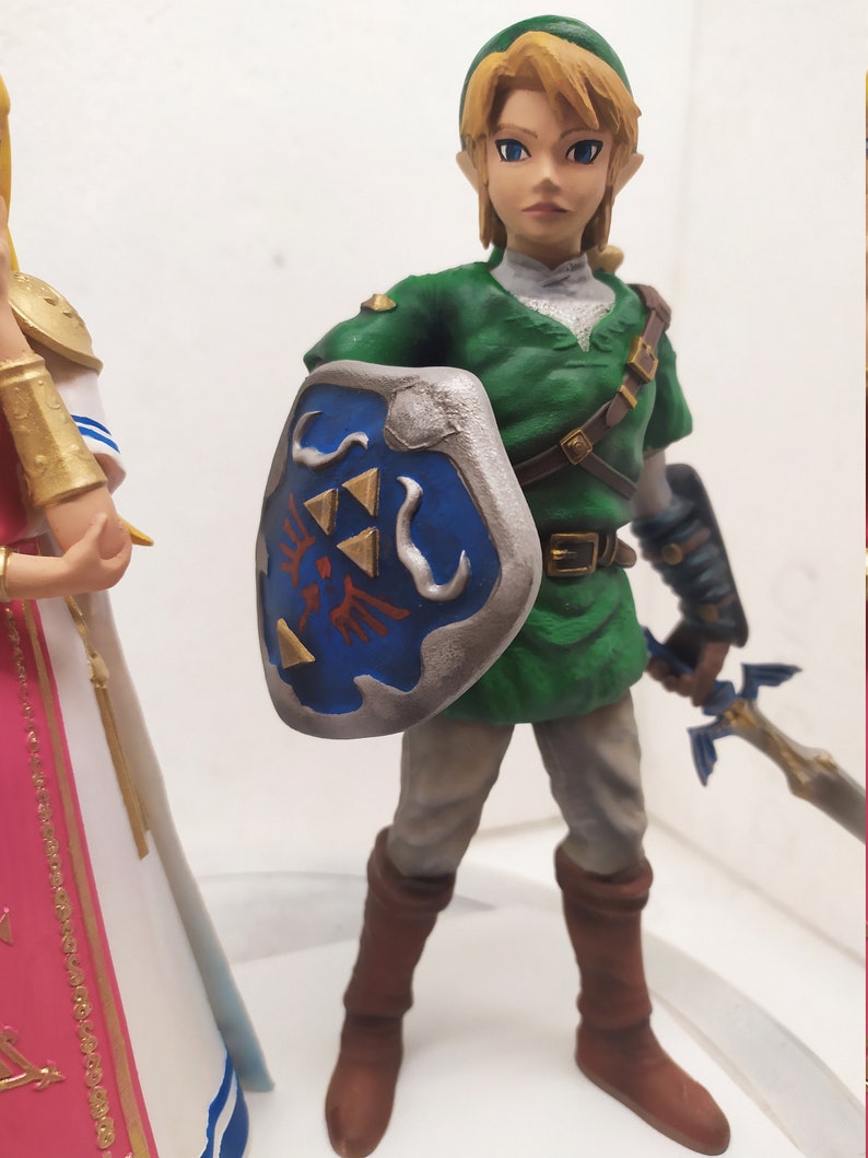 Figurines LINK ZELDA Resin 3D Figure Hand Painted 123mm Art ...