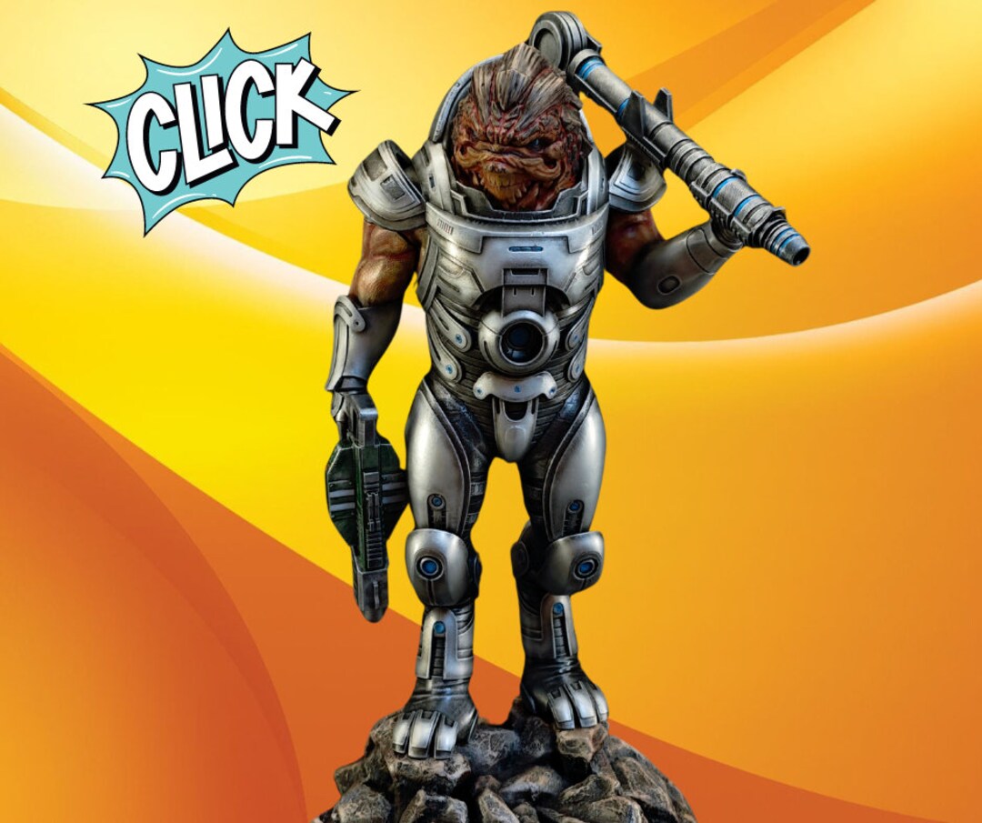 Grunt Krogan Mass Effect Hand-painted 3D Printed Resin Figure Unique ...