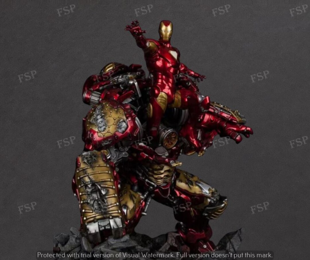 Iron Man Hulkbuster 3D Printed and Hand Painted Figure, Decor Gift ...