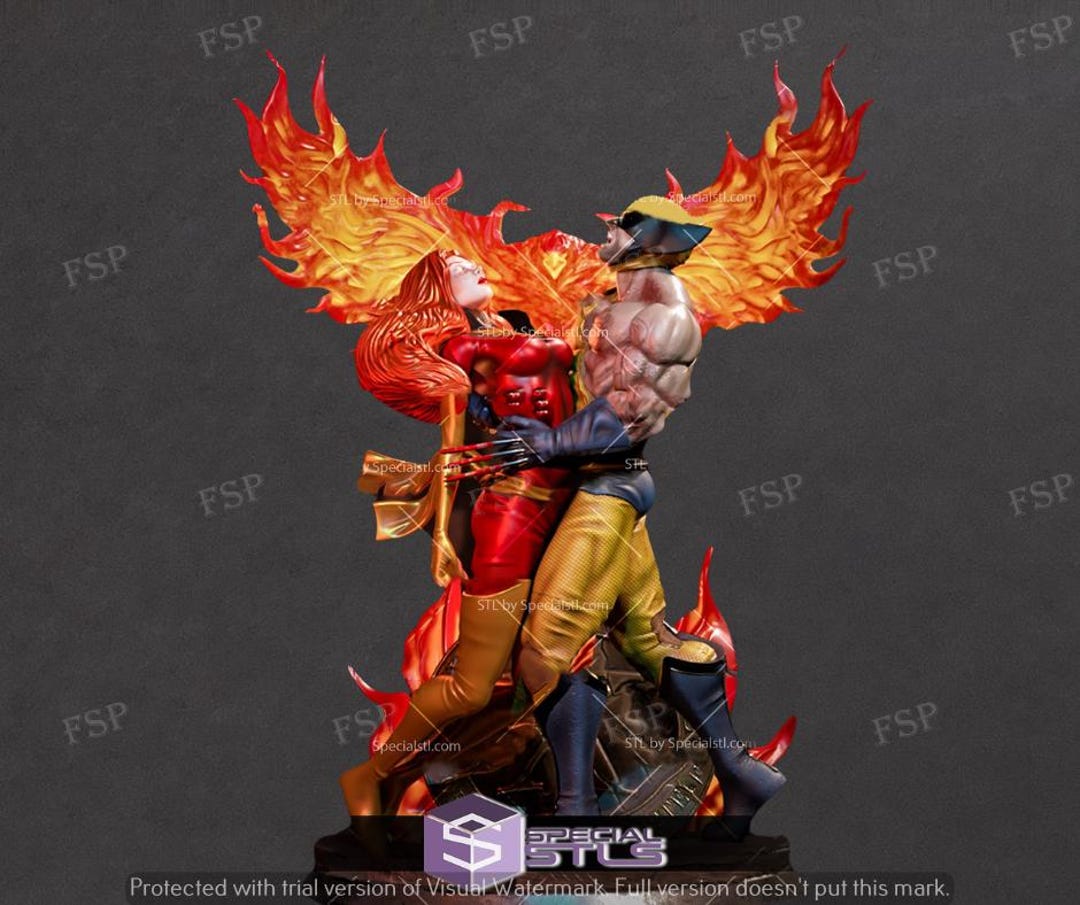 Wolverine and Phoenix Marvel Hand-painted 3D Printed Resin Figures ...