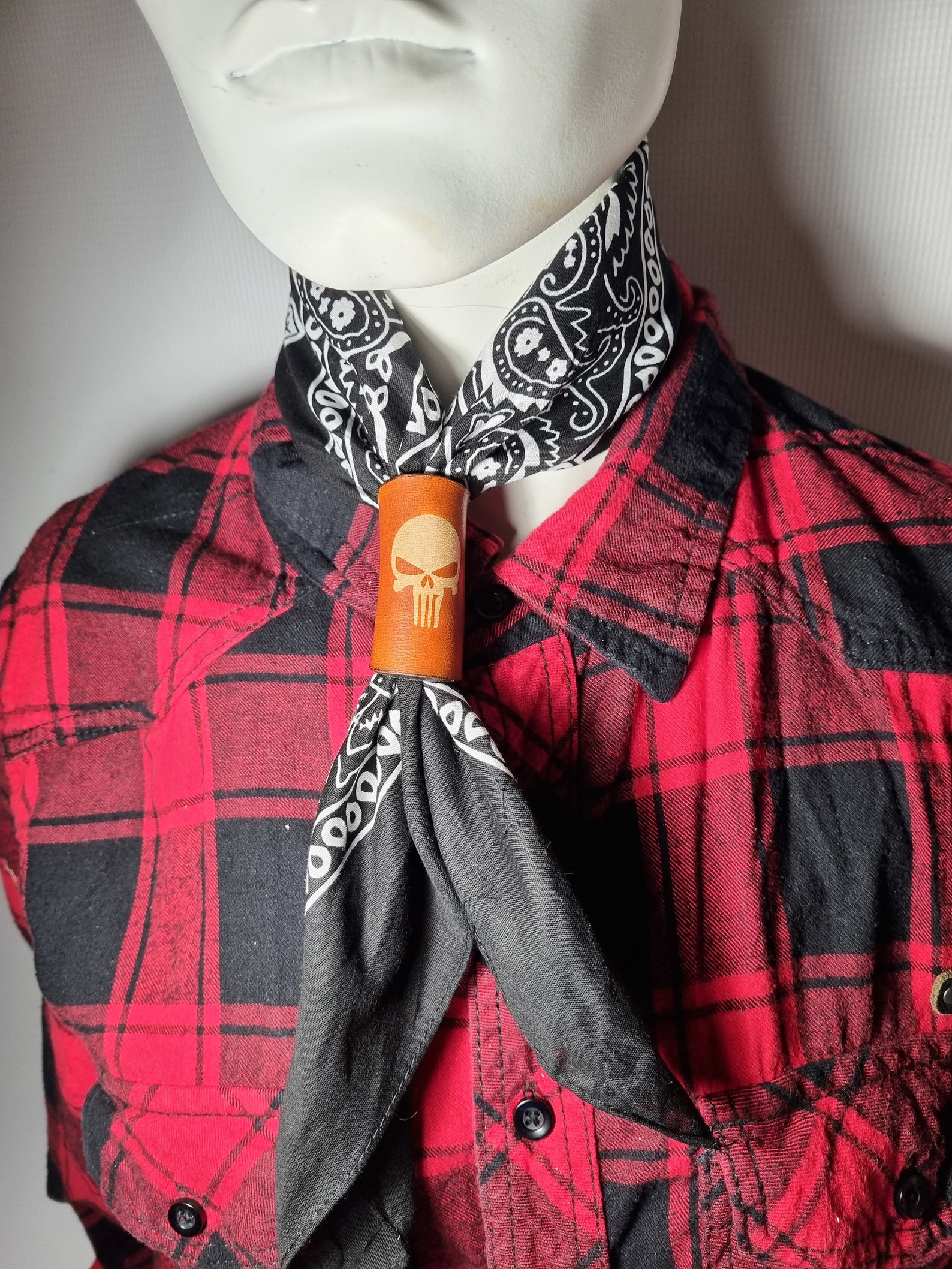Bandana ring / handmade / bandana leather / Leather Bandana woggle ...