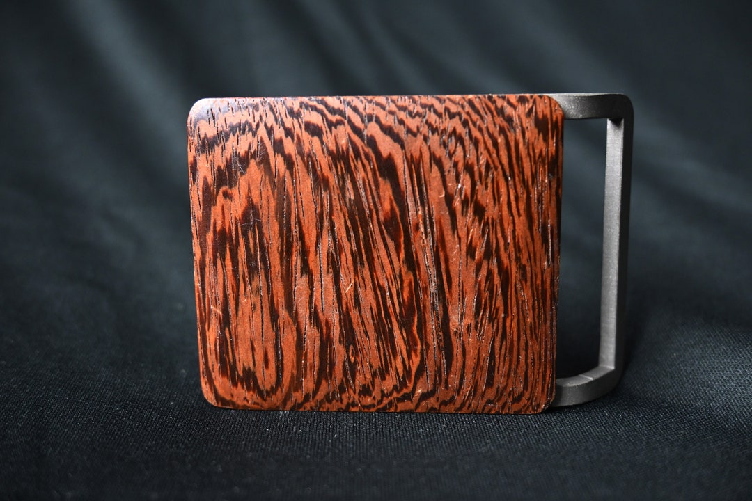 Zebrano Wood Belt Buckle Unique Personalized Hand Crafted , Fathers ...