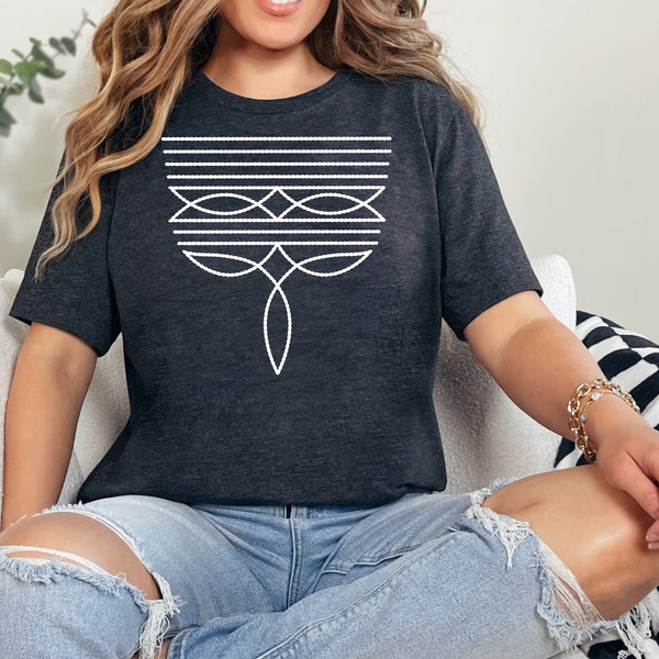 Western Boot Stitch Design Shirt - Etsy
