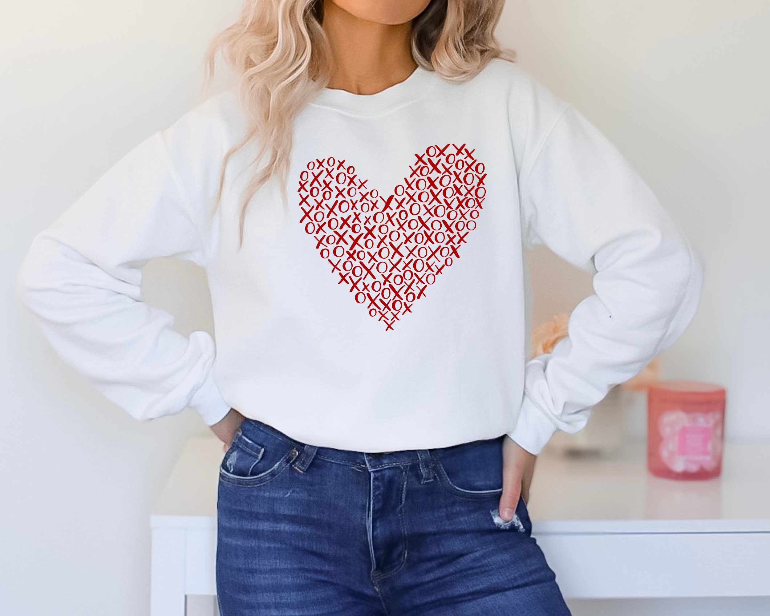 XOXO Heart Sweatshirt Valentine's Day Sweatshirt XOXO Sweatshirt Bella Canvas Sweatshirt Love ...