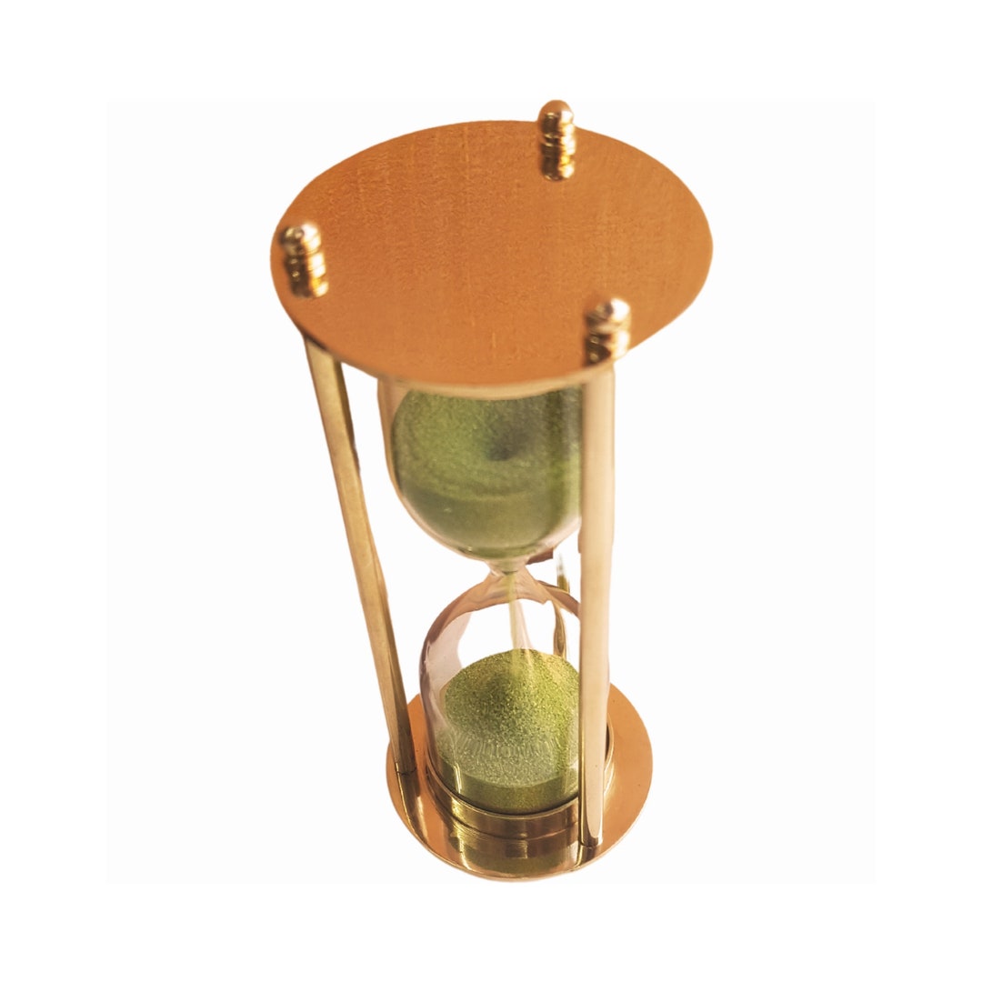 Brass 3 Mint Green Sand Timer Gold Colour - Etsy