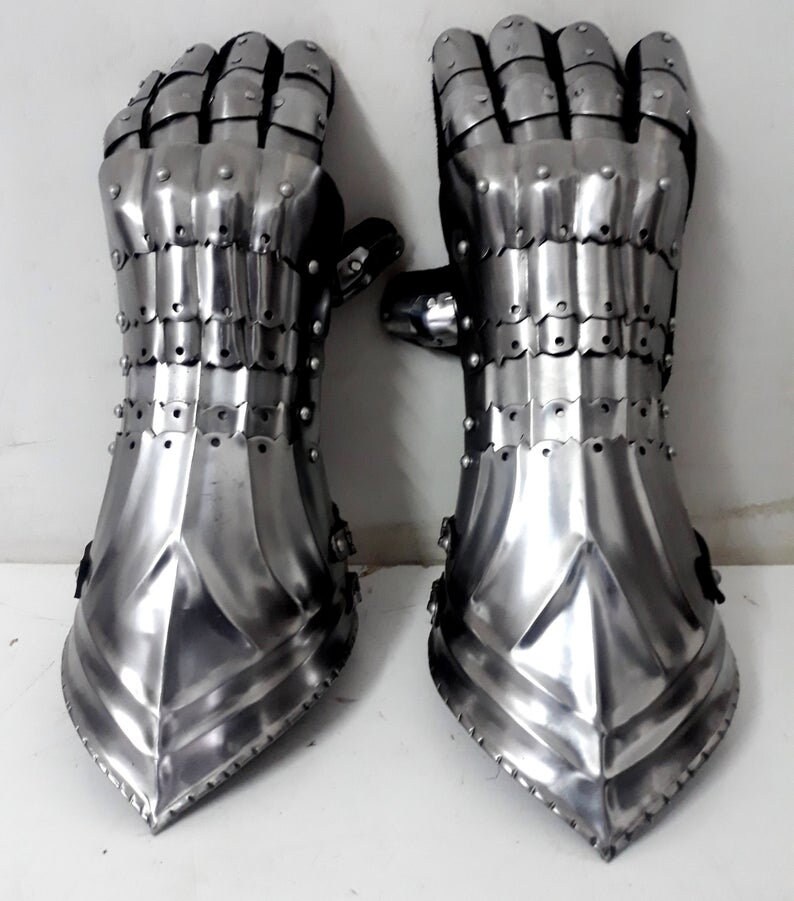 Gloves Medieval Gauntlet Gloves Steel Crafts Handmade Fully Functional ...