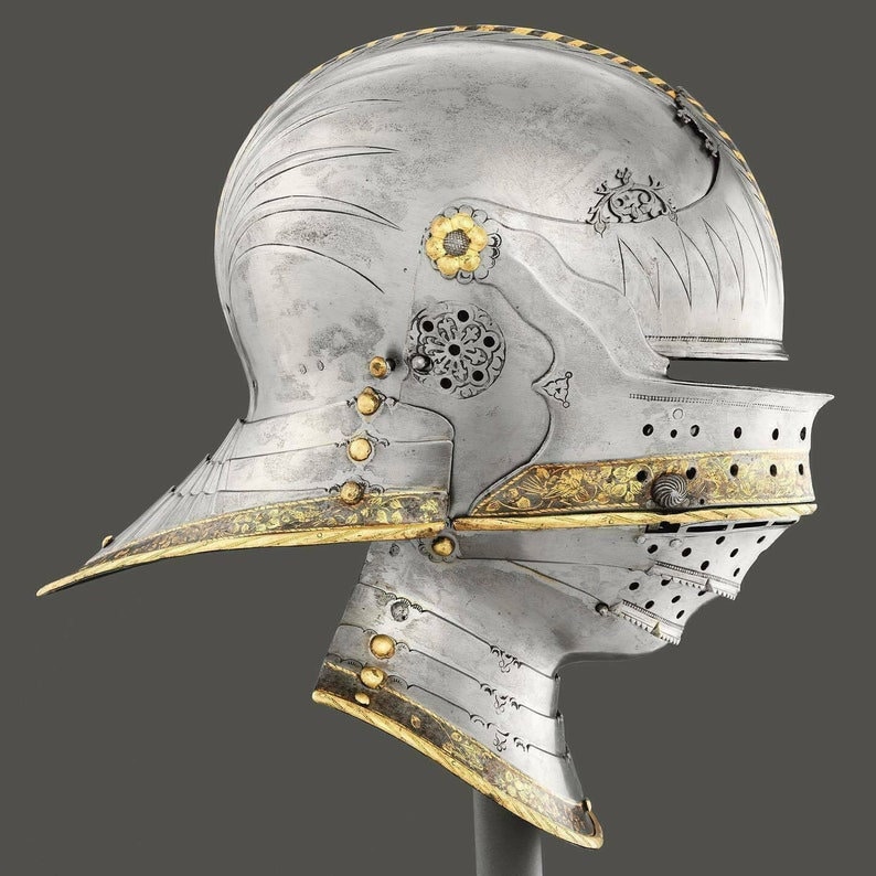 Medieval German Sallet and Bevor of Maximilian Armor Helmet - Etsy