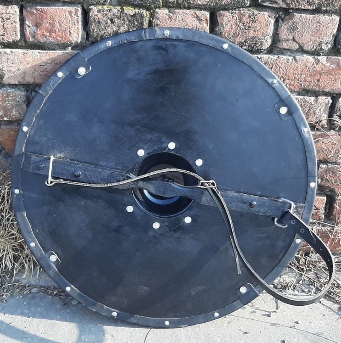 Medieval Warrior Wood & Steel Round Shield Armor Templar Shield 24 Inch ...