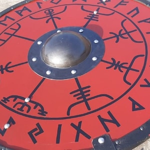 Medieval Warrior Wood & Steel Round Shield Armor Templar Shield 24 Inch ...