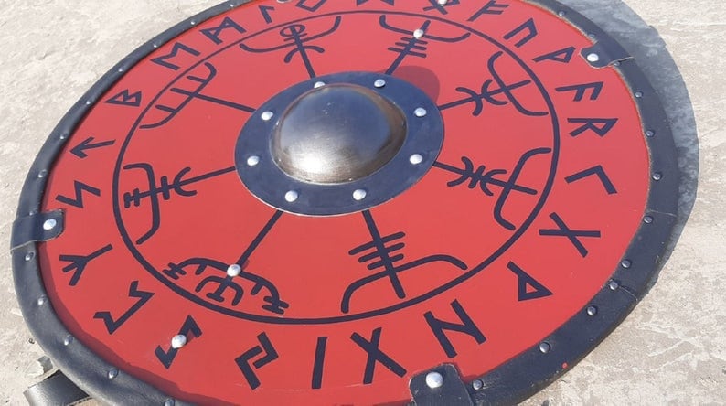 Medieval Warrior Wood & Steel Round Shield Armor Templar Shield 24 Inch ...