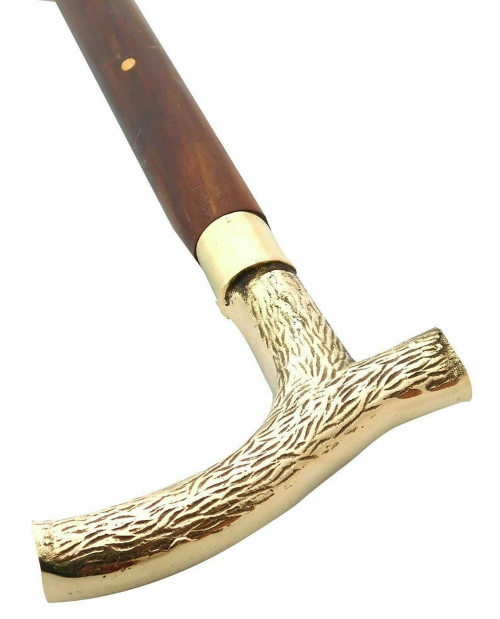 Victorian Design Antique Brass Comfort Handle Cane Handmade 3 Fold ...