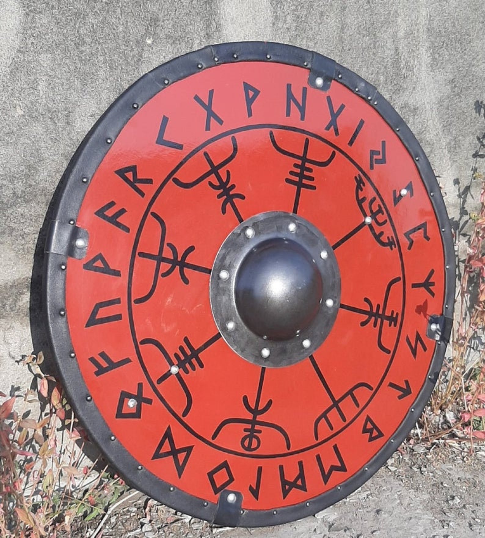 Medieval Warrior Wood & Steel Round Shield Armor Templar Shield 24 Inch ...