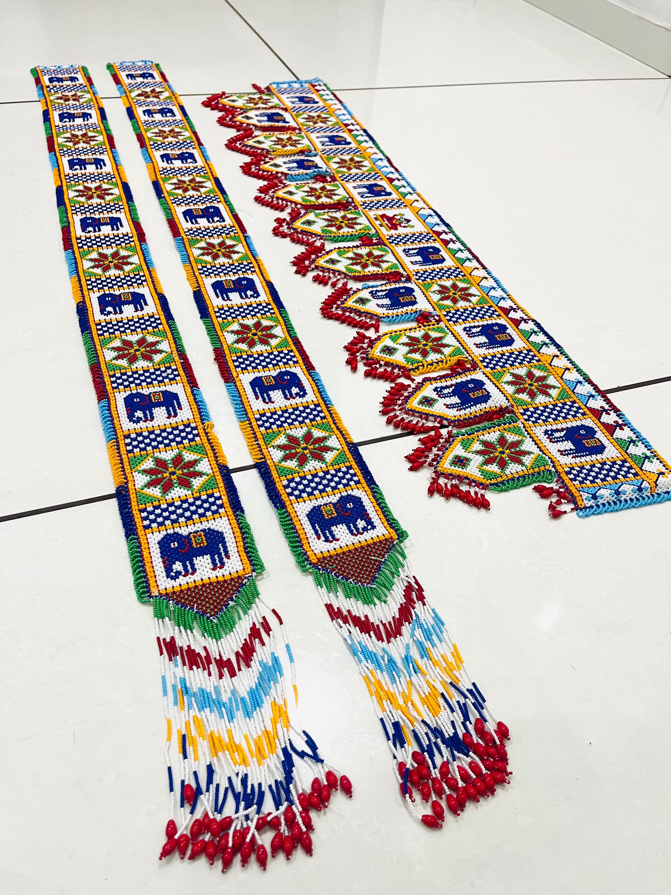 Glass Bead Door Toran With Side Latkan set of Three, Hand Made ...