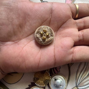 Indian Antique Gold Finish Applique Button, Zardosi Button, Handmade ...