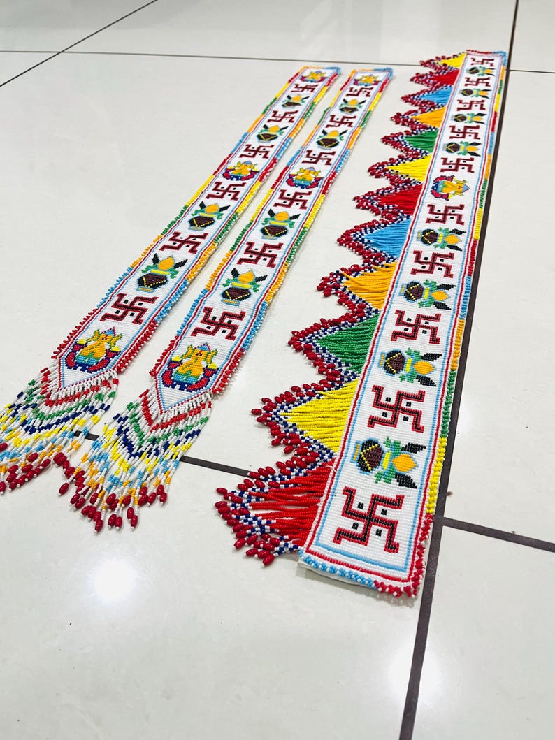 Glass Bead Door Toran With Side Latkan set of Three, Hand Made ...