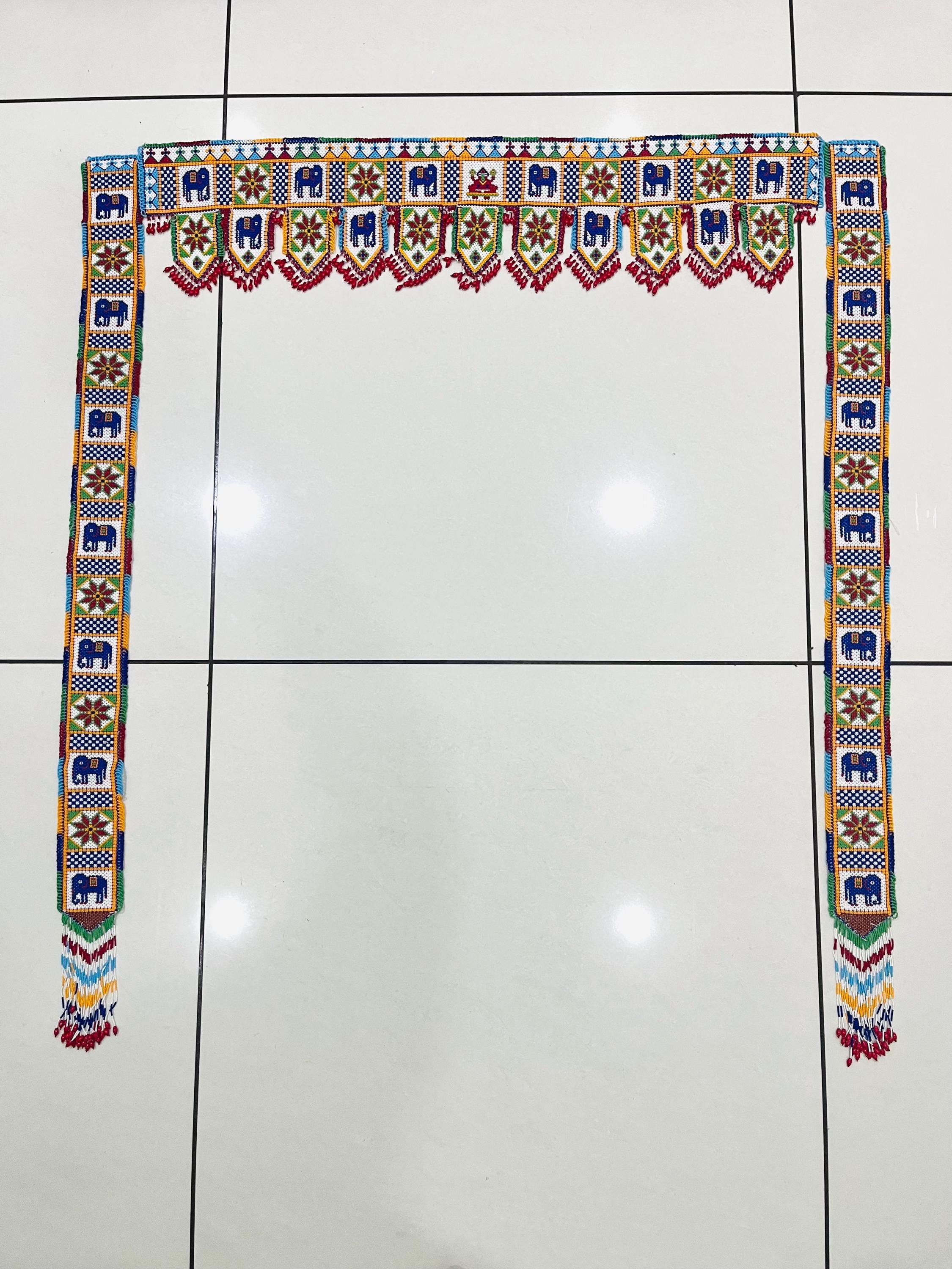 Glass Bead Door Toran With Side Latkan set of Three, Hand Made ...