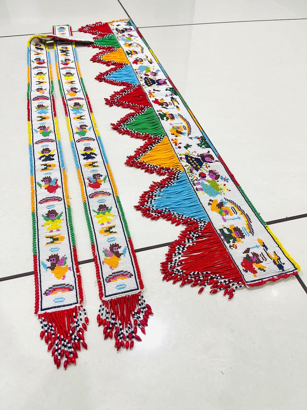 Glass Bead Door Toran With Side Latkan (set of Three), Hand Made ...