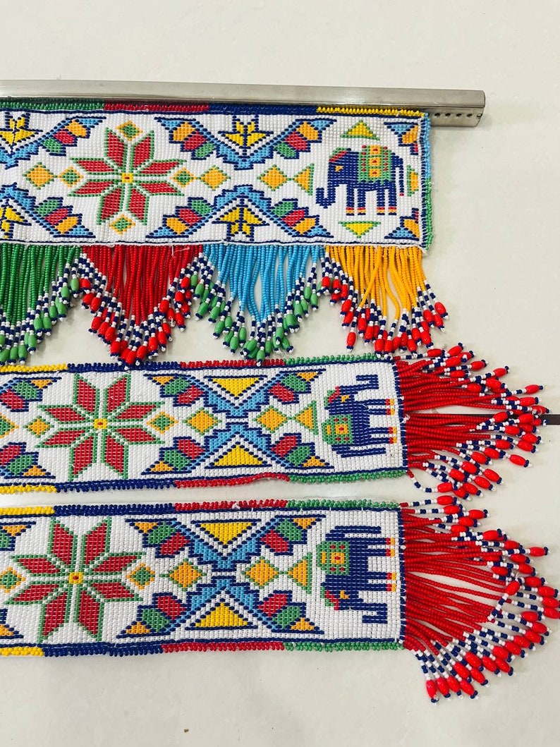 Glass Bead Door Toran With Side Latkan set of Three, Hand Made ...