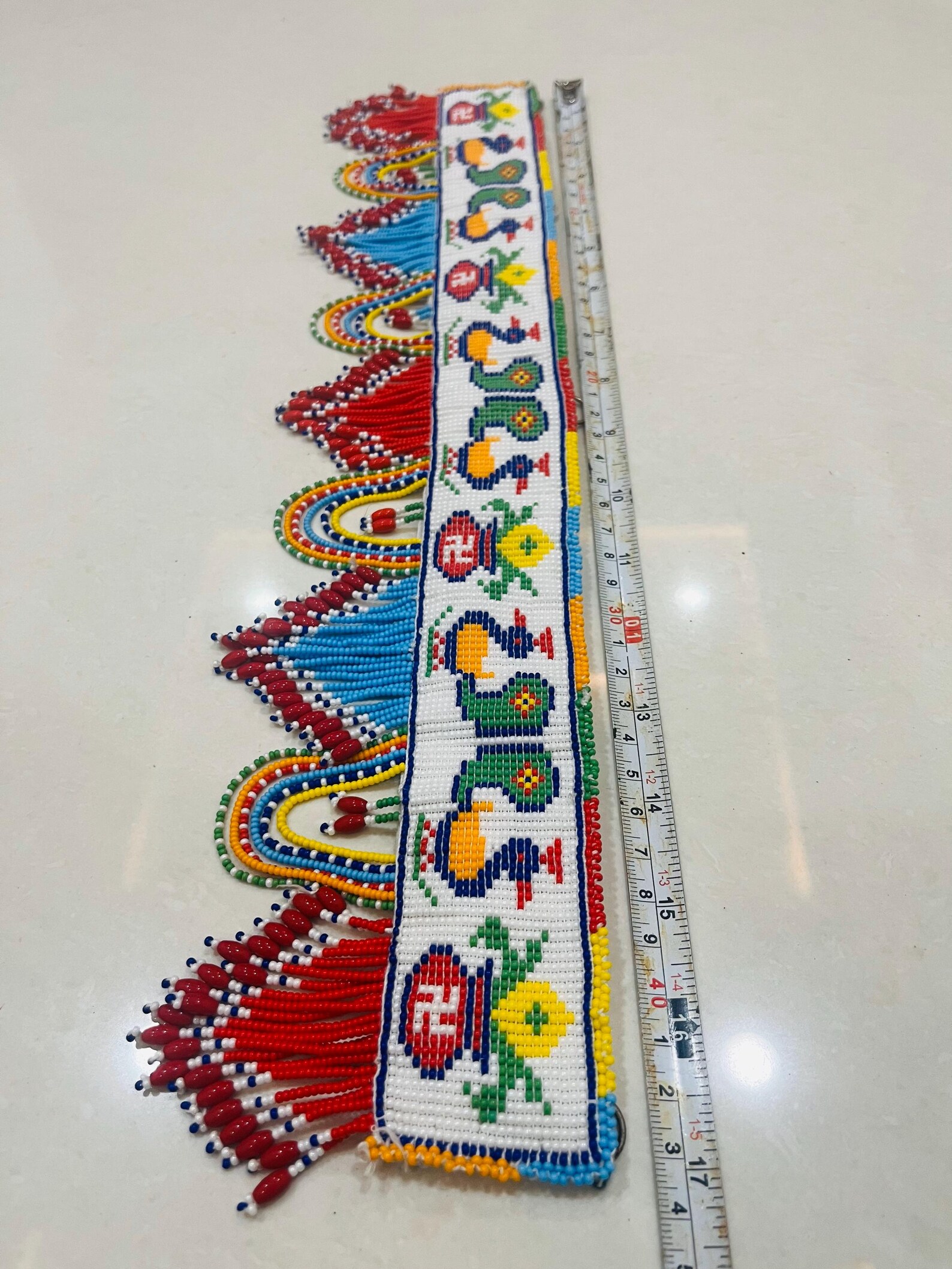 Glass Bead Temple Toran With Side Latkan set of Three, Hand Made ...