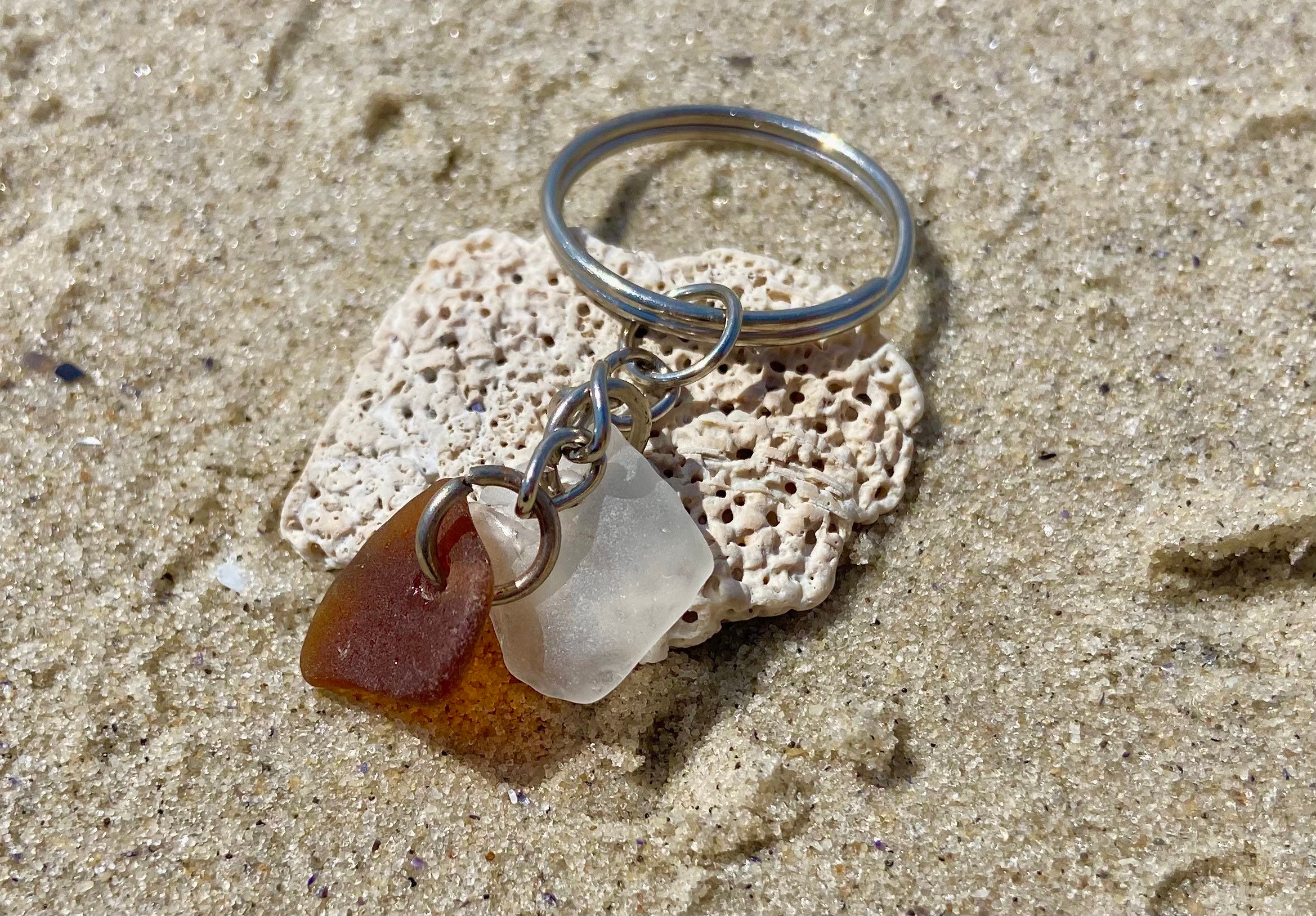 Sea Glass Keychains Beach Keychains Simple Keychain Small - Etsy.de