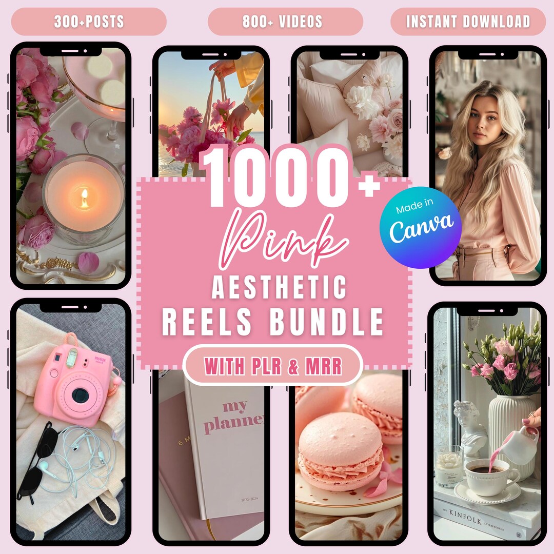 Pink Aesthetic Faceless Reels, 1000 Pink Inspired Instragram Post ...