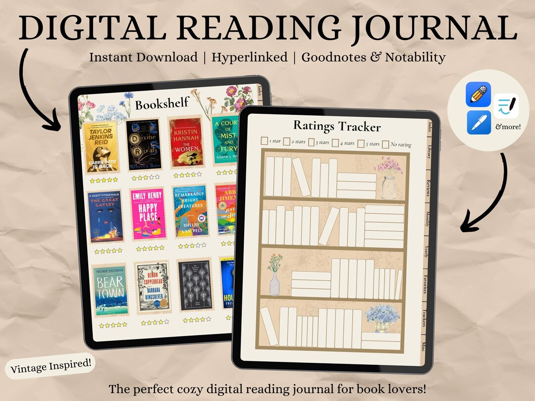 2025 Digital Reading Journal | Digital Reading Planner | Goodnotes ...