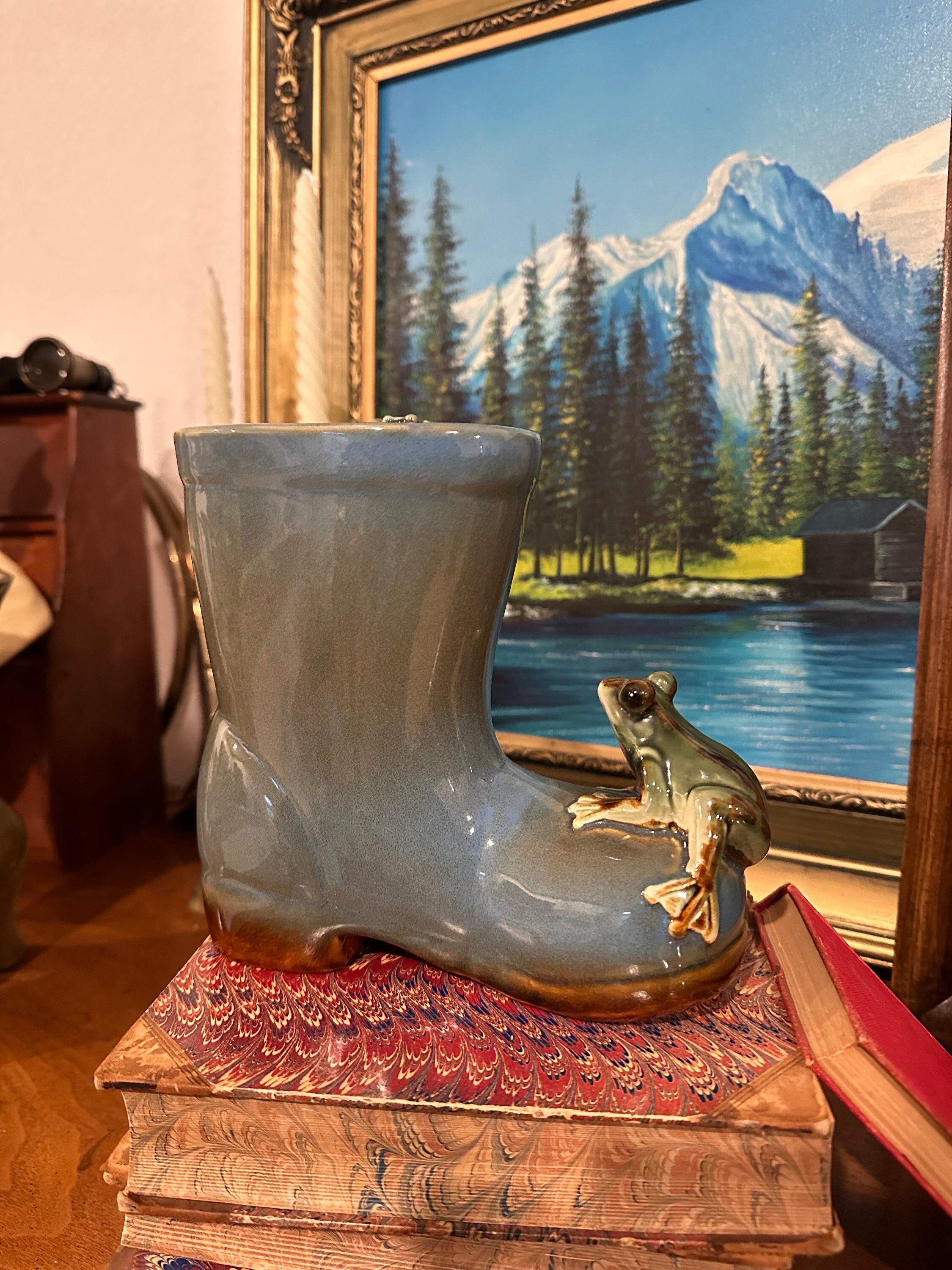 Vintage Ceramic Boot Planter - Etsy