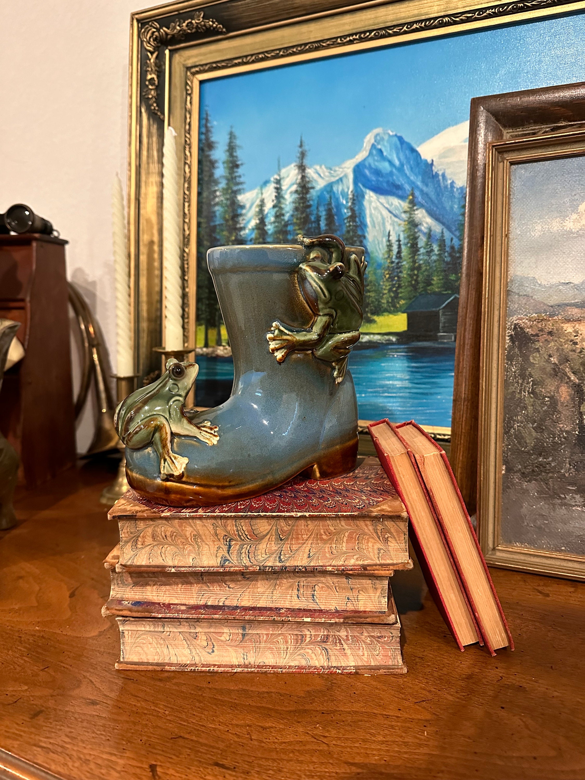 Vintage Ceramic Boot Planter - Etsy