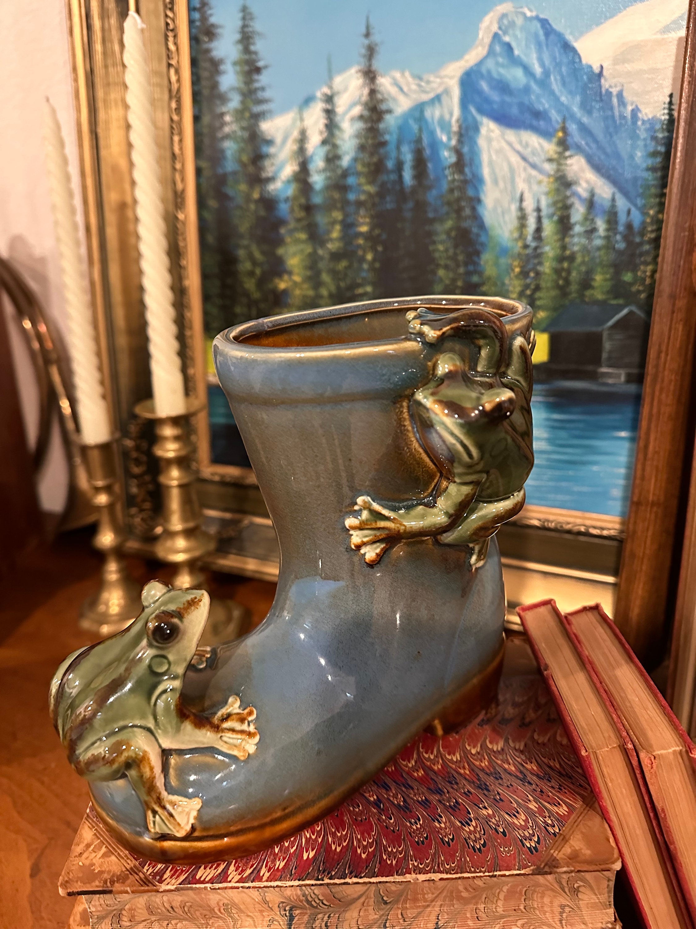 Vintage Ceramic Boot Planter - Etsy