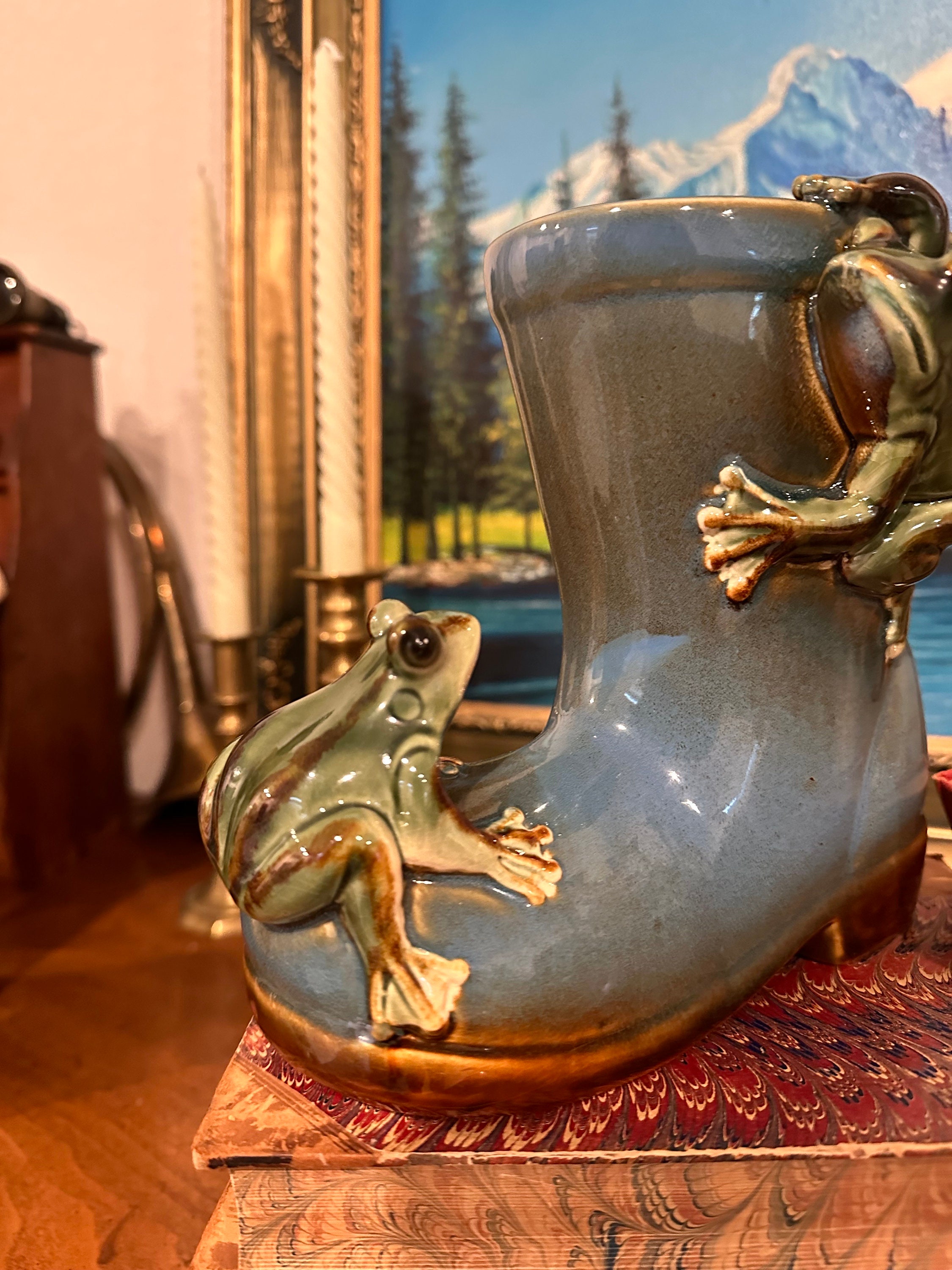 Vintage Ceramic Boot Planter - Etsy