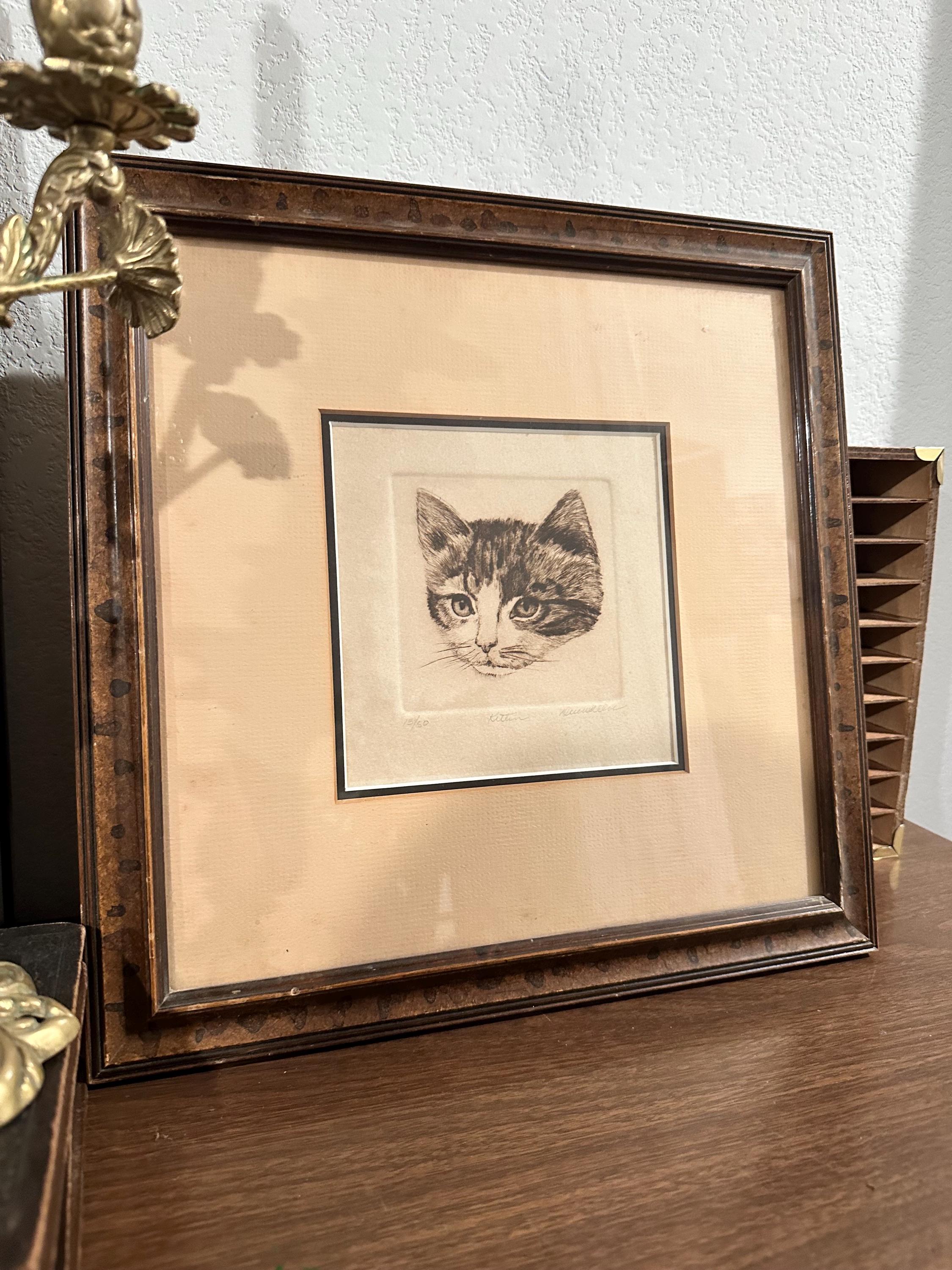 Vintage Original Cat Art - Etsy