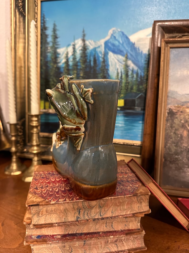 Vintage Ceramic Boot Planter - Etsy