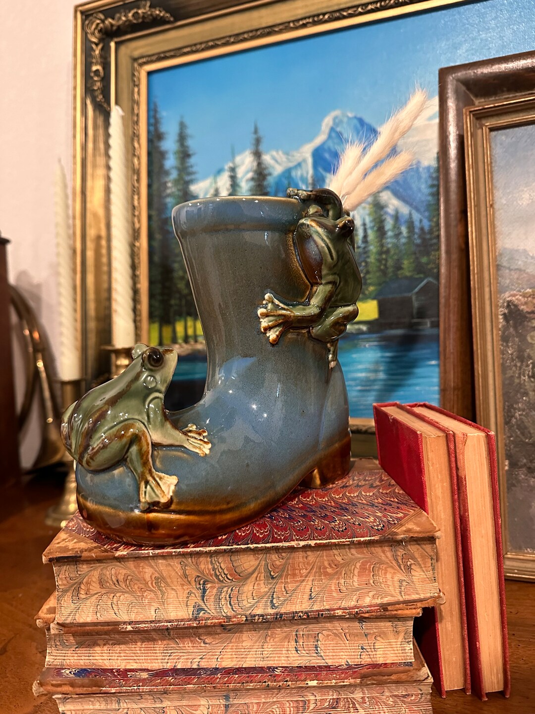 Vintage Ceramic Boot Planter - Etsy