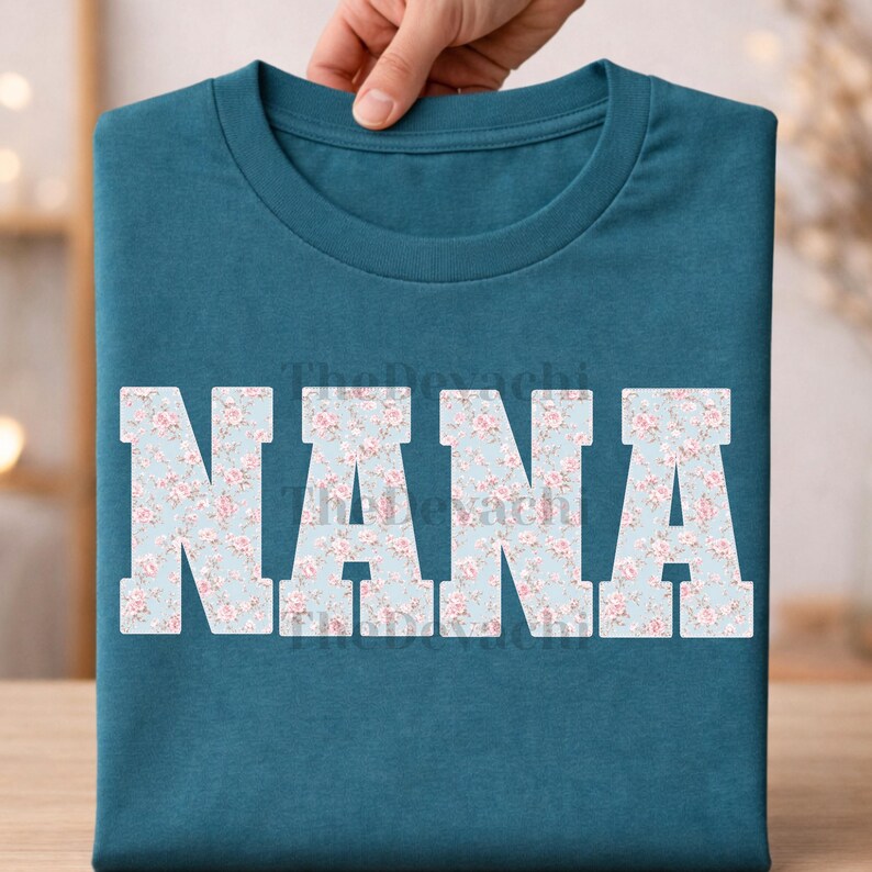 Nana Varsity Letters PNG, Floral Grandma Sublimation, Vintage Rose ...