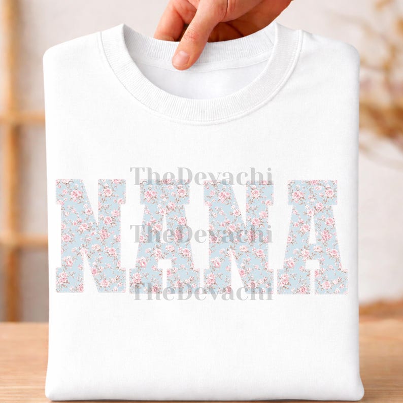 Nana Varsity Letters PNG, Floral Grandma Sublimation, Vintage Rose ...
