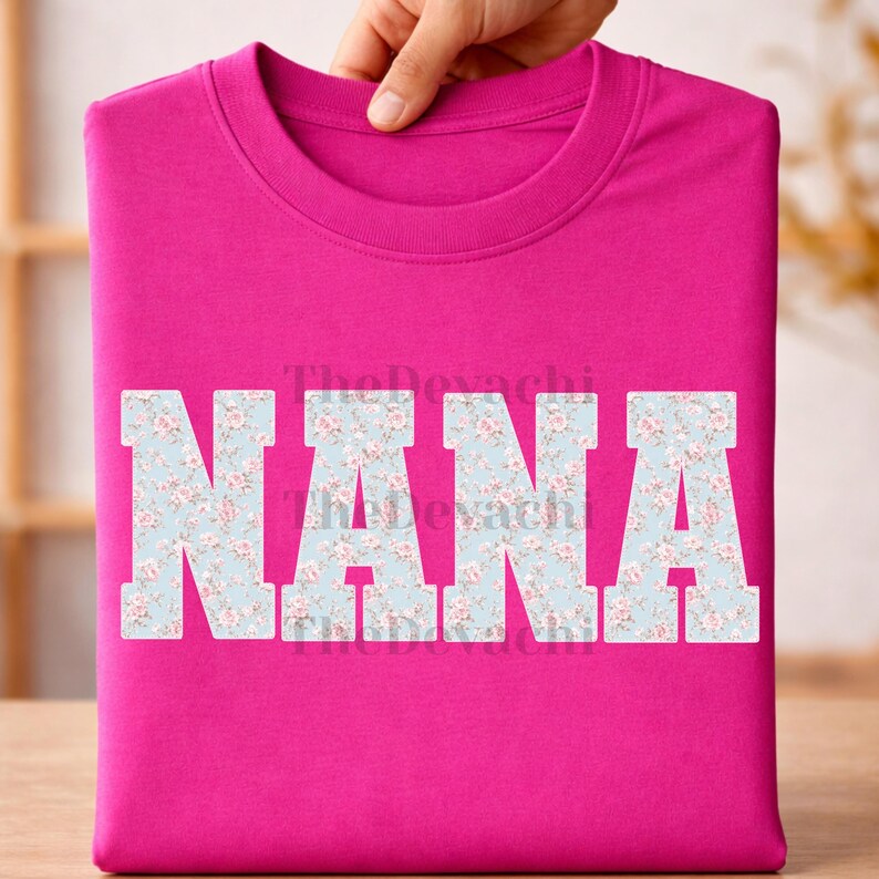 Nana Varsity Letters PNG, Floral Grandma Sublimation, Vintage Rose ...