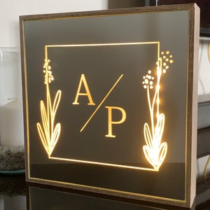 Personalized LED Mirror Monogram Sign - Engraved Couples Plaque ...