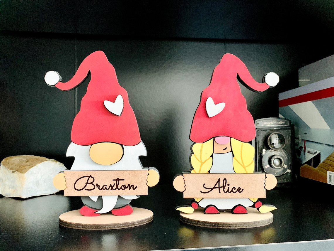 Custom 3D Gnomes Couple Personalized Christmas Gnomes Name - Etsy
