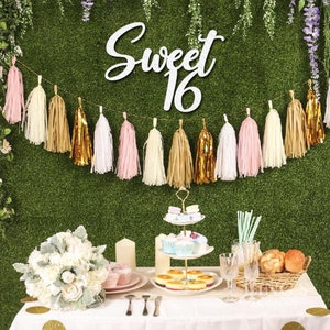 Sweet 16 Wood Wall Sign, Rustic Sweet 16 Backdrop Sign, 16th Birthday ...