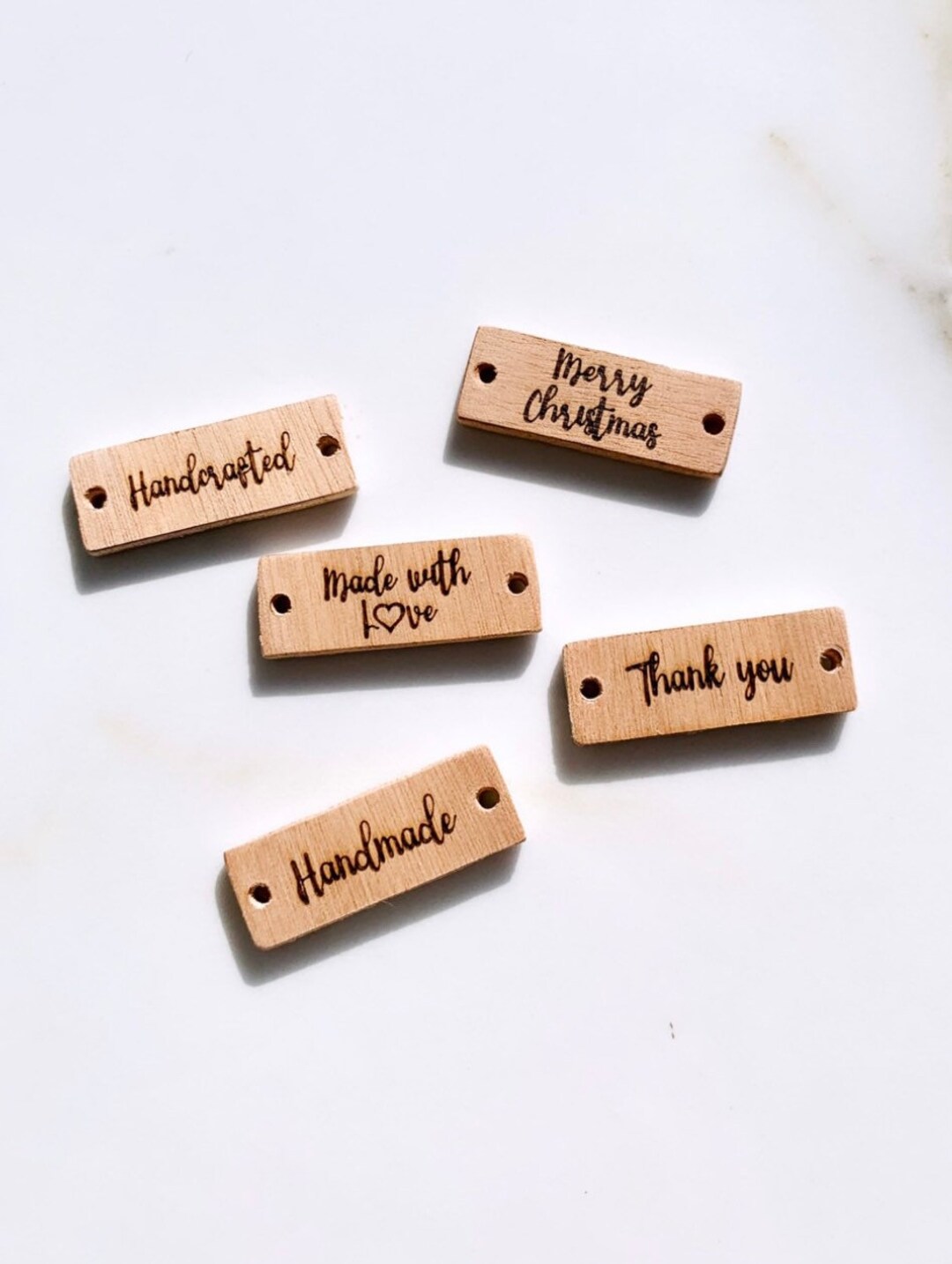 Custom Wood Tags in Bulk, Wood Business Labels, Thank You Tags, Made ...