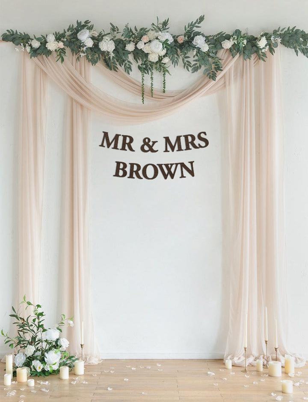 Rustic Wedding Letters Backdrop: Personalized Wood Bunting Garland ...